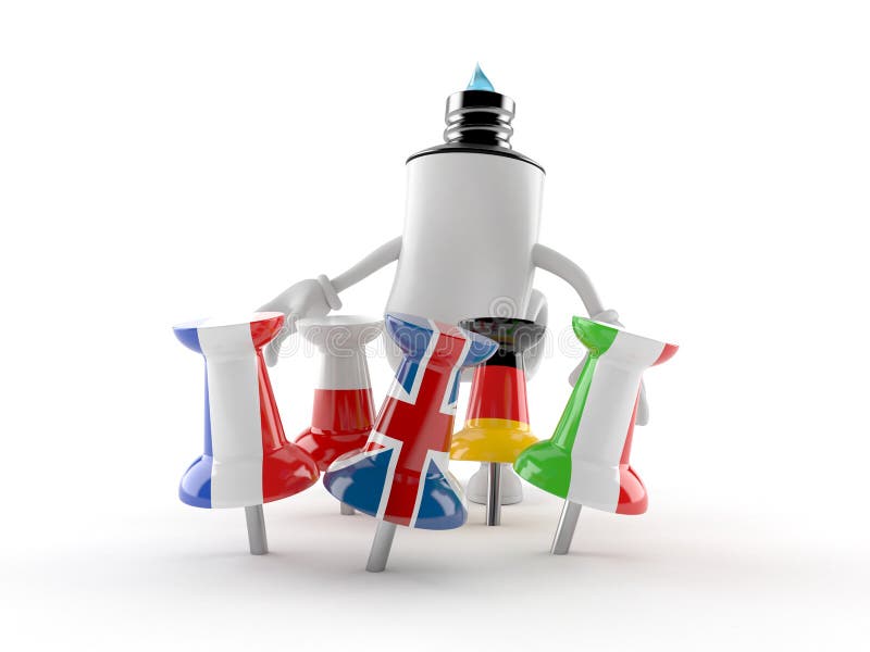 With Flag Toothpaste Character Cartoon Style Stock Vector ...