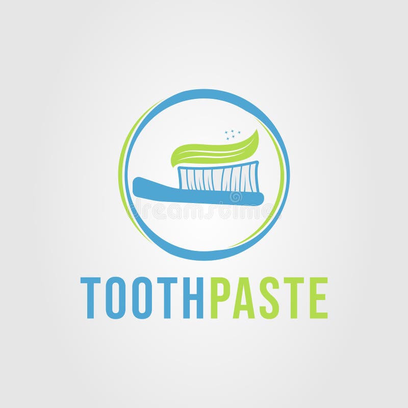 Toothpaste or Dentifrice with Toothbrush for Cleaning Tooth Logo Vector ...