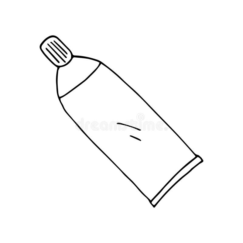 Toothpaste Doodle Vector Illustration Isolated on White Stock Vector ...