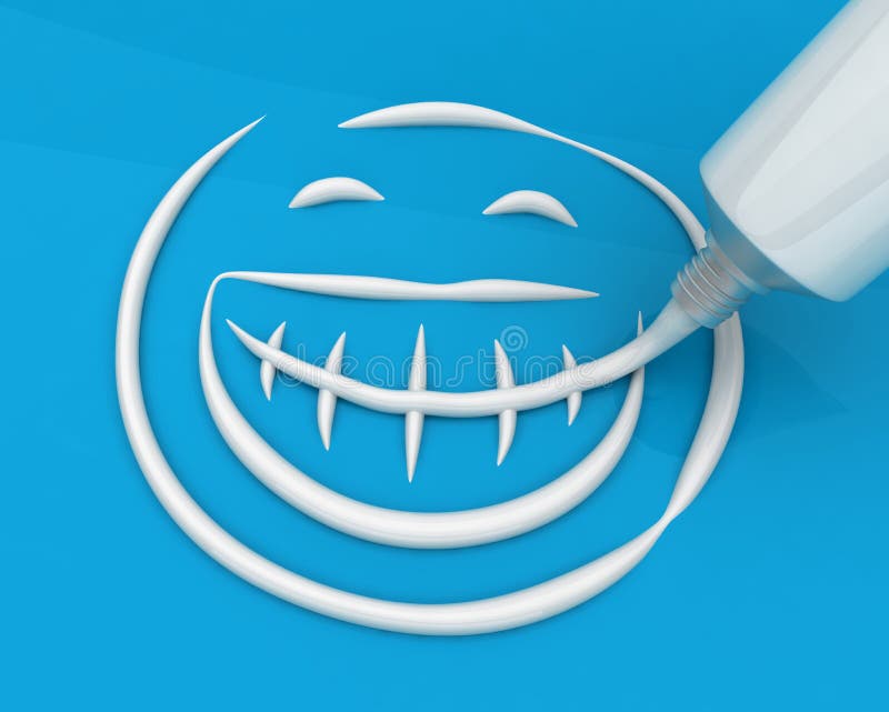 Toothpaste drawing smiley stock illustration. Illustration of materials ...