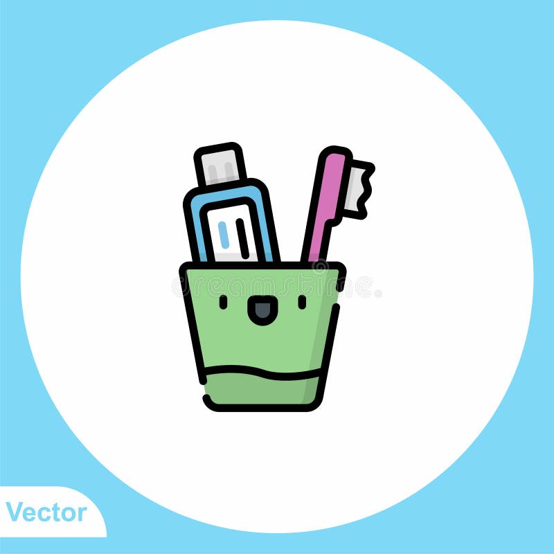 Toothpaste Flat Icon Sign Symbol Stock Illustration - Illustration of ...