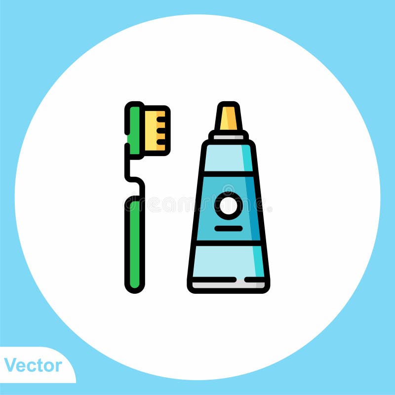 Toothpaste Flat Icon Sign Symbol Stock Illustration - Illustration of ...