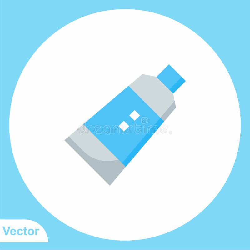 Toothpaste Flat Icon Sign Symbol Stock Illustration - Illustration of ...