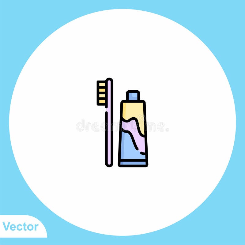 Toothpaste Flat Icon Sign Symbol Stock Illustration - Illustration of ...