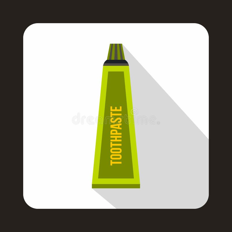 Toothpaste in a Green Tube Icon, Flat Style Stock Vector - Illustration ...