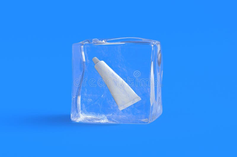 Toothpaste in ice cube. stock illustration. Illustration of ointment ...