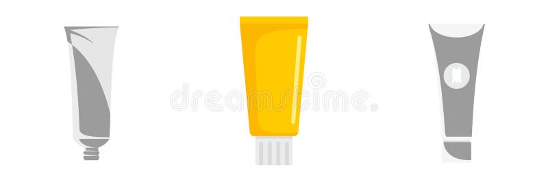 Toothpaste Icon Set, Flat Style Stock Vector - Illustration of mint, icon: 157987365