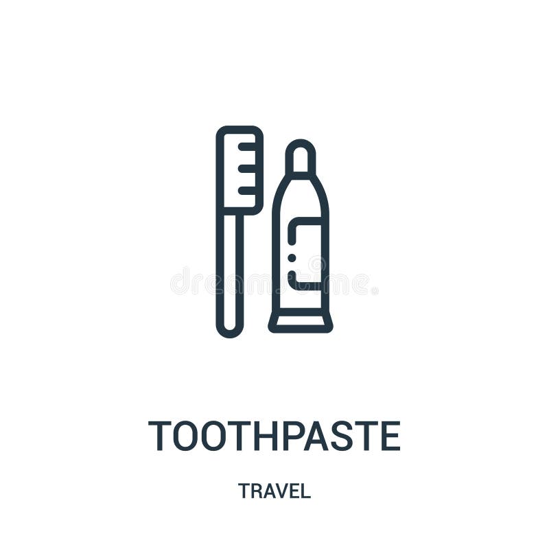 Toothpaste Icon Vector from Travel Collection. Thin Line Toothpaste ...