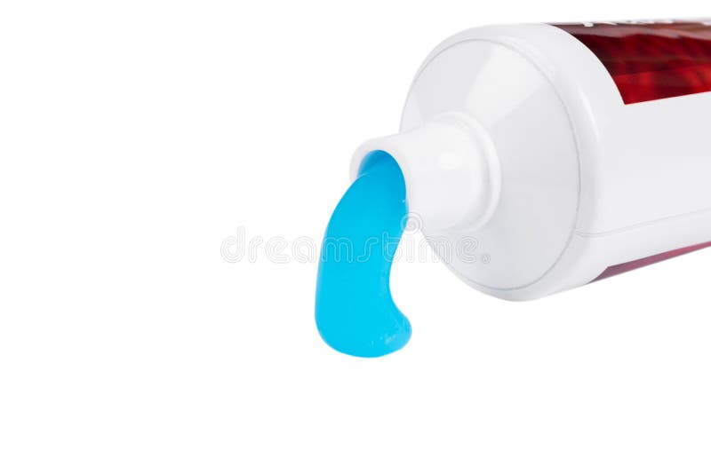 Toothpaste Isolated on White Background. Tube of Blue Toothpaste ...