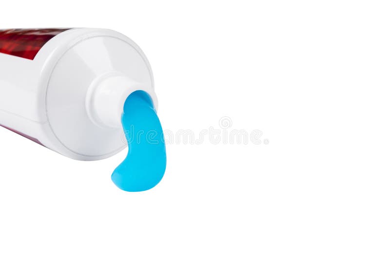Toothpaste Isolated on White Background. Tube of Blue Toothpaste ...