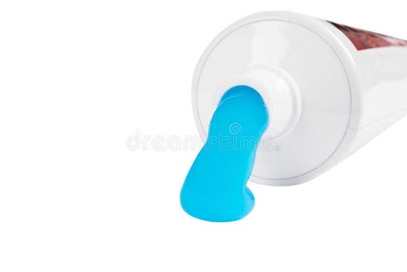 Toothpaste Isolated on White Background. Tube of Blue Toothpaste ...