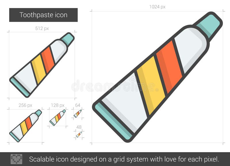 Toothpaste line icon. stock vector. Illustration of pack - 85921467