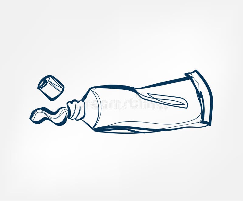 Toothpaste Line Vector Clip Art Isolated Cosmetics Stock Illustration ...