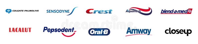 Toothpaste Brands Logos Stock Illustrations – 5 Toothpaste Brands Logos ...