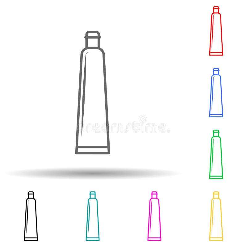 Toothpaste Multi Color Style Icon. Simple Thin Line, Outline Vector of ...