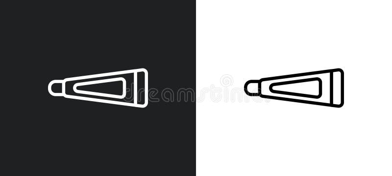 Toothpaste Outline Icon in White and Black Colors. Toothpaste Flat ...