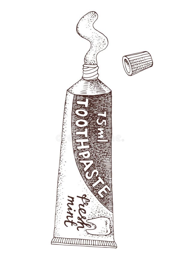 Toothpaste in Package Hand Drawn Vector Illustration Stock Vector ...