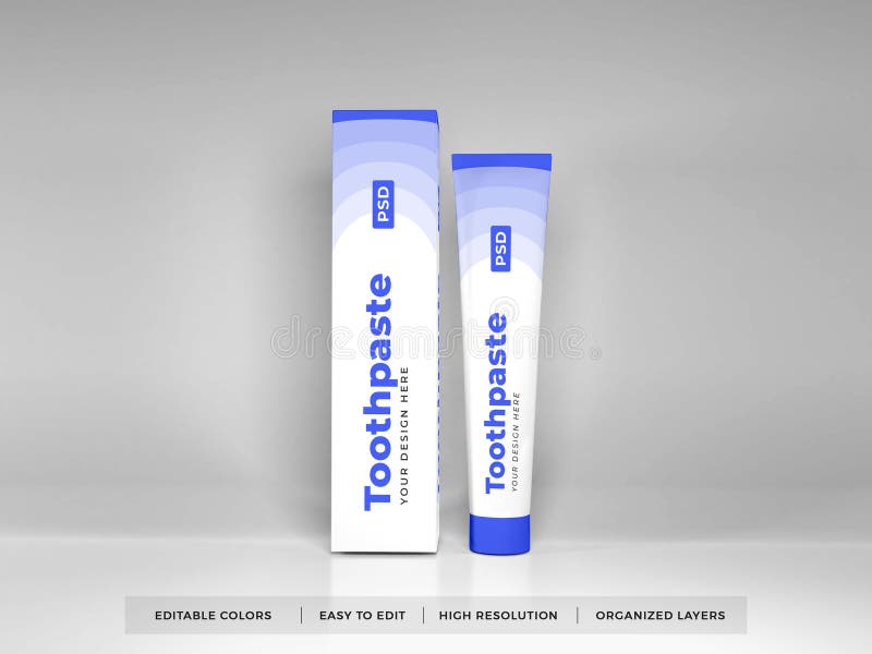 Toothpaste Packaging 3D Illustration Mockup Scene Stock Illustration ...