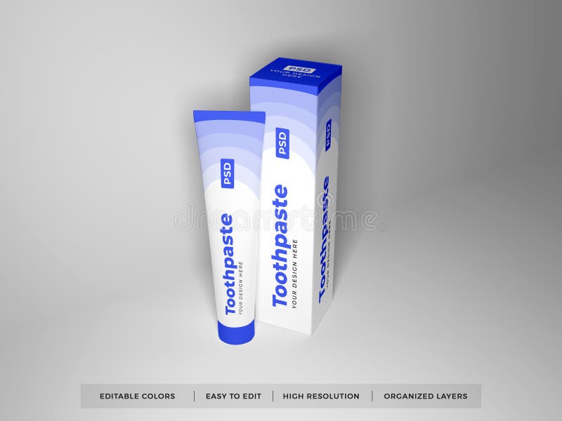 Toothpaste Packaging 3D Illustration Mockup Scene Stock Illustration ...