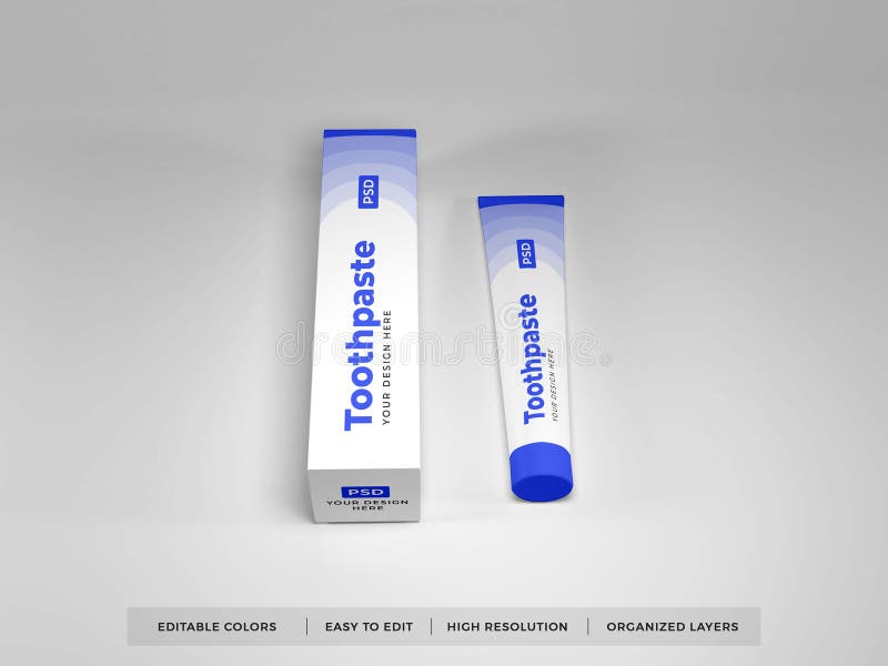 Toothpaste Packaging 3D Illustration Mockup Scene Stock Illustration ...