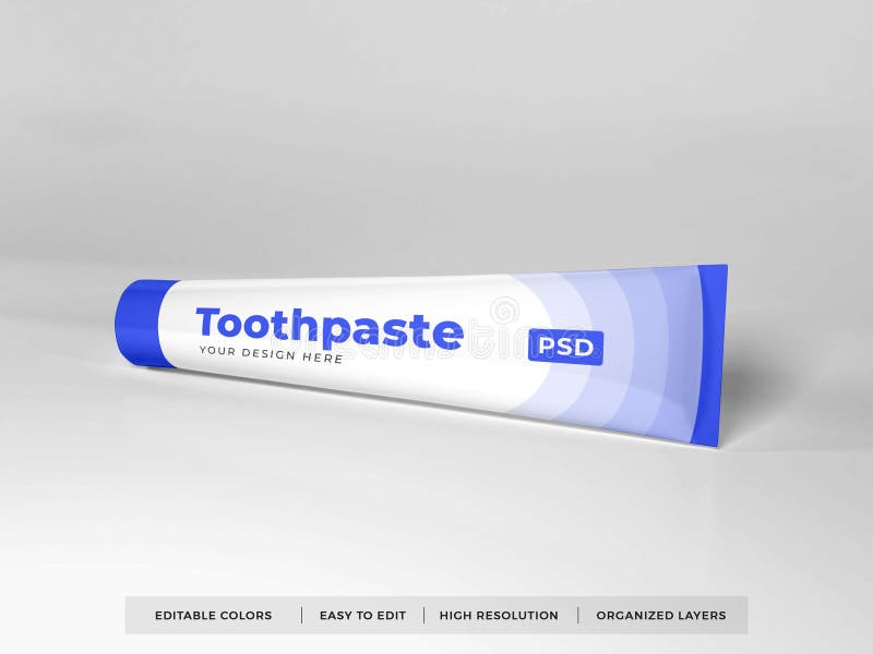 Toothpaste Packaging 3D Illustration Mockup Scene Stock Illustration ...