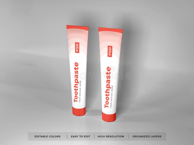 Toothpaste Packaging 3D Illustration Mockup Scene Stock Illustration ...