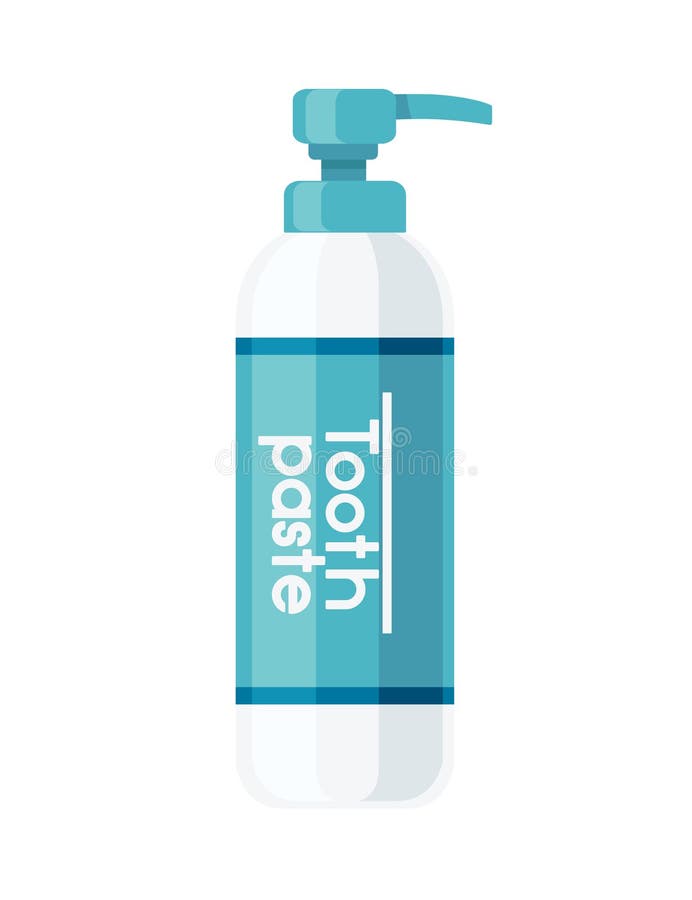 Toothpaste in a Plastic Container with Dispenser Vector Illustration ...