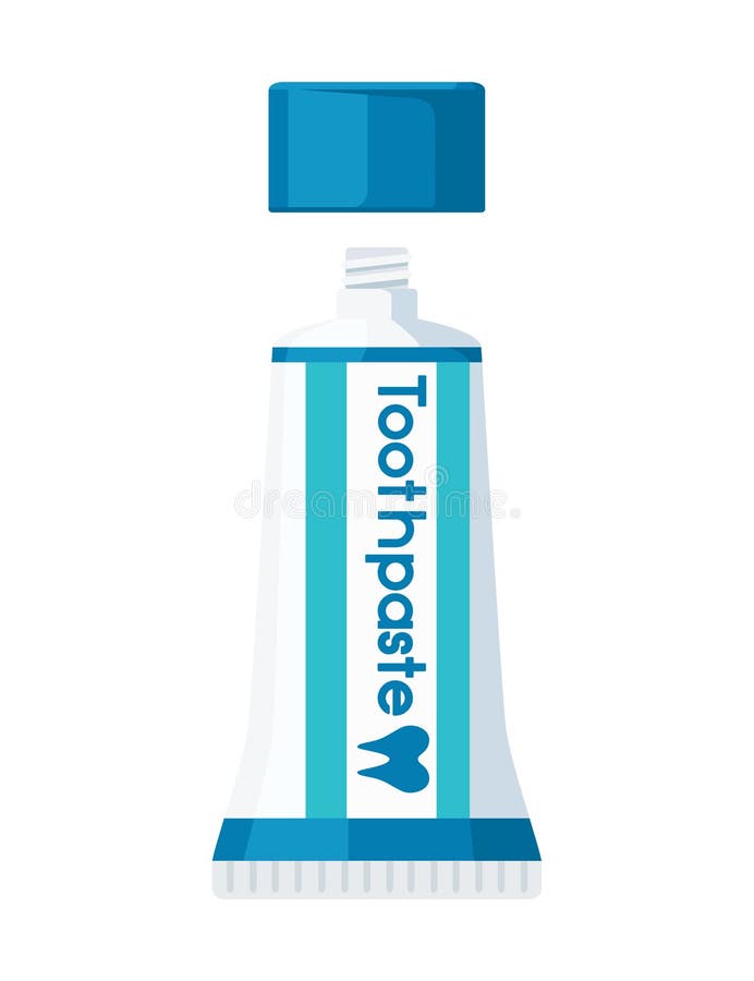 Toothpaste in a Plastic Tube with a Label Vector Illustration Isolated ...