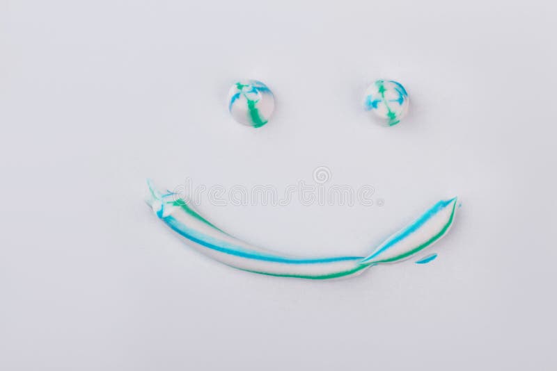 Toothpaste in a Shape of Face with Smile. Stock Photo - Image of ...