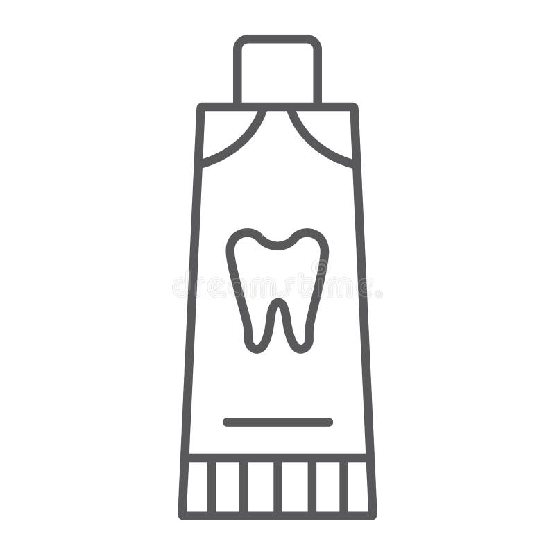 Toothpaste Thin Line Icon, Dental and Tube, Tooth Care Sign, Vector ...
