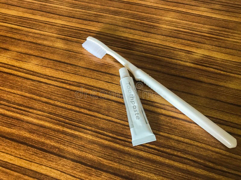 Toothpaste and Tooth Brush on Table Stock Photo - Image of care ...