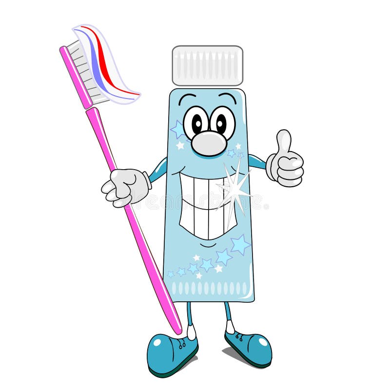 Toothpaste & Toothbrush Cartoon Stock Vector - Image: 21210575