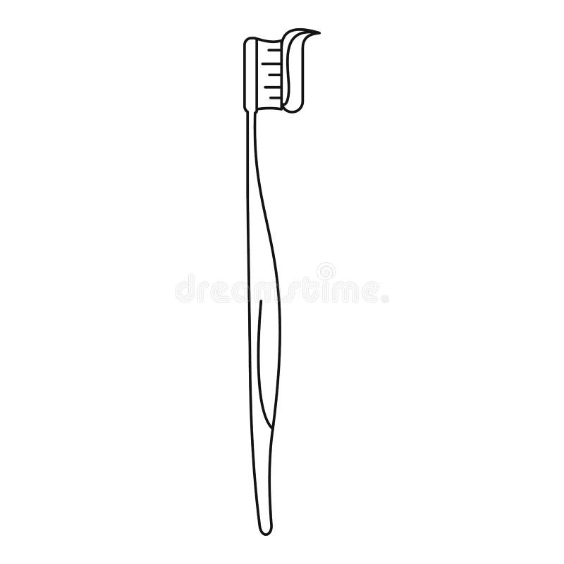 Toothpaste Toothbrush Icon, Outline Style Stock Illustration ...