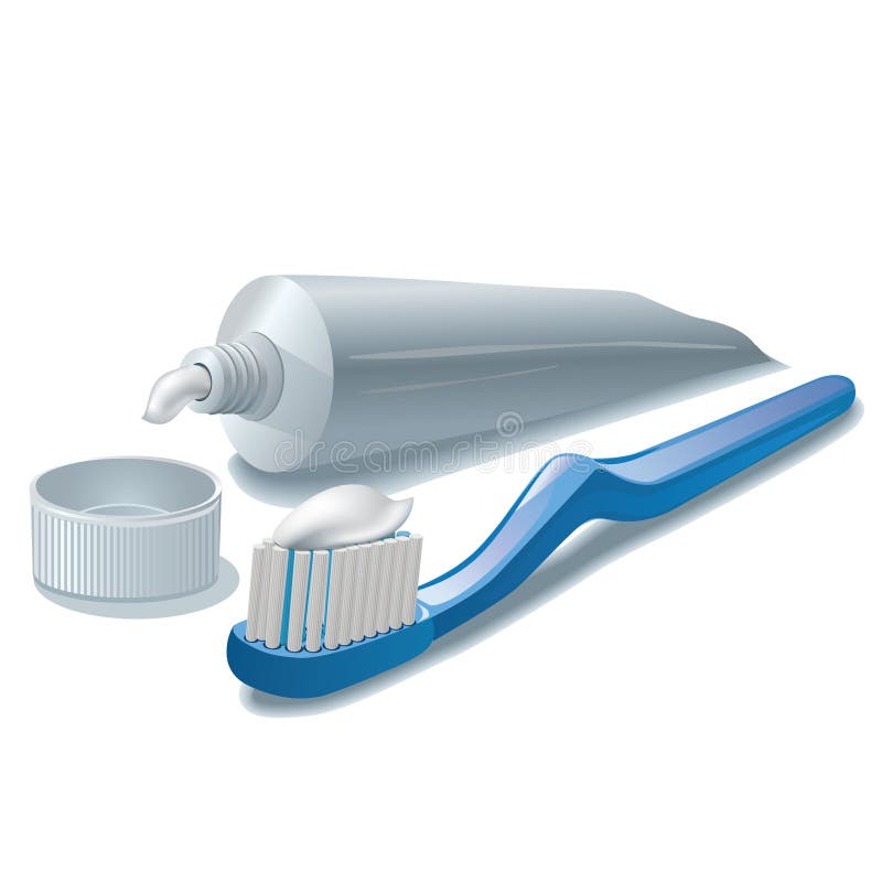 Toothpaste and toothbrush stock illustration. Illustration of dental ...