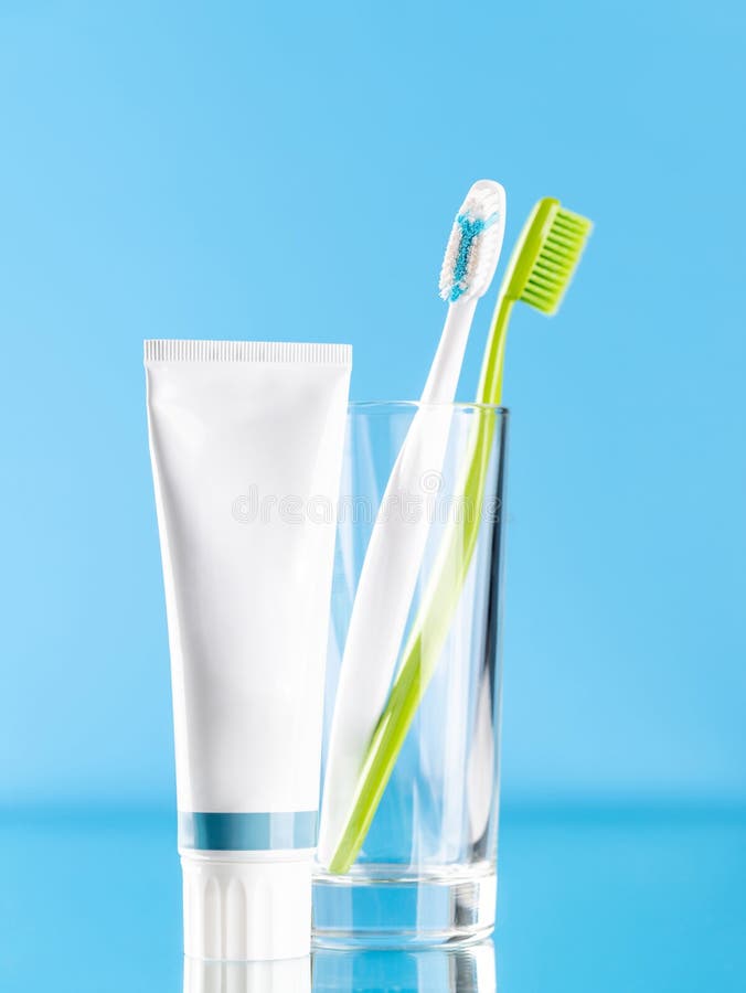 Toothpaste and Toothbrushes Stock Image - Image of routine, habits ...