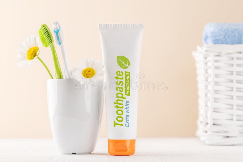 Toothpaste and Toothbrushes Stock Image - Image of hygiene, oral: 282185959