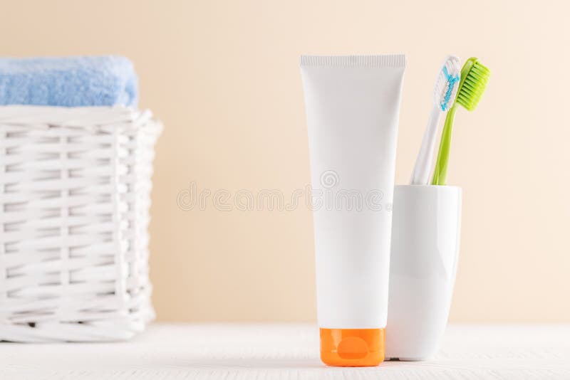 Toothpaste and Toothbrushes Stock Photo - Image of oral, wellness ...