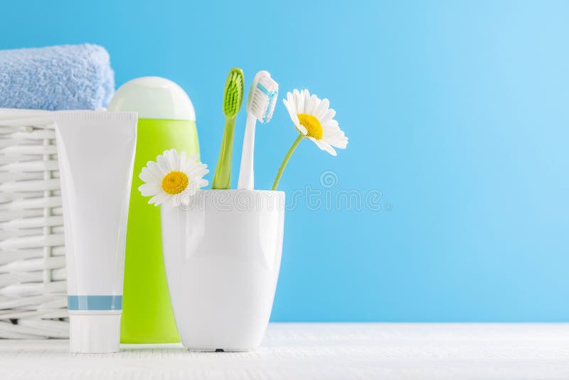 Toothpaste and Toothbrushes Stock Photo - Image of habits, tooth: 284327164