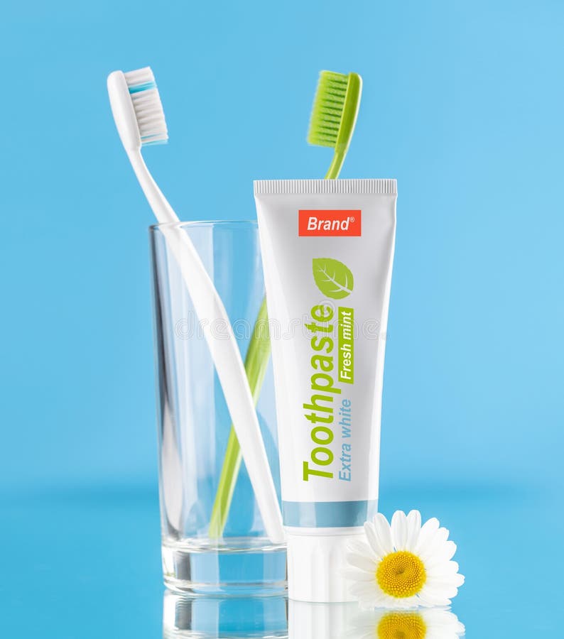 Toothpaste and Toothbrushes Stock Photo - Image of sparkling, routine ...