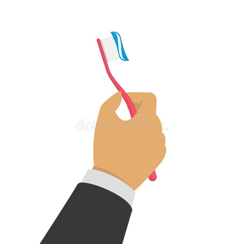 Toothpaste and Toothbrushes in Hand. Stock Vector - Illustration of ...