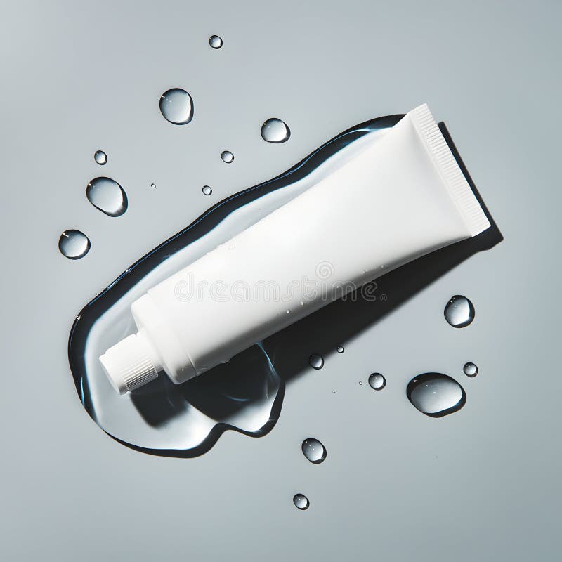 Toothpaste Tube on Clear Surface, Water Droplets Emphasize Refreshing ...
