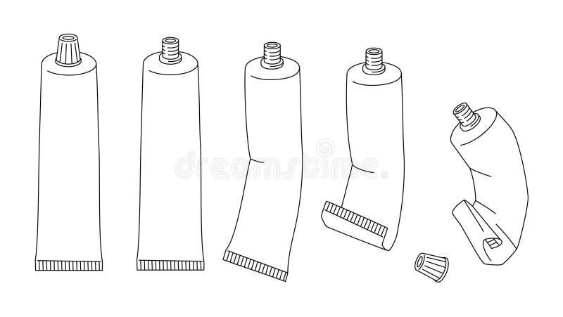 Toothpaste Tube Different Stages Stock Illustration - Illustration of ...