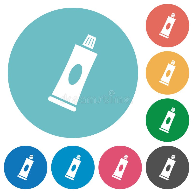 Toothpaste Tube Flat Round Icons Stock Vector - Illustration of cream, toiletry: 220063367