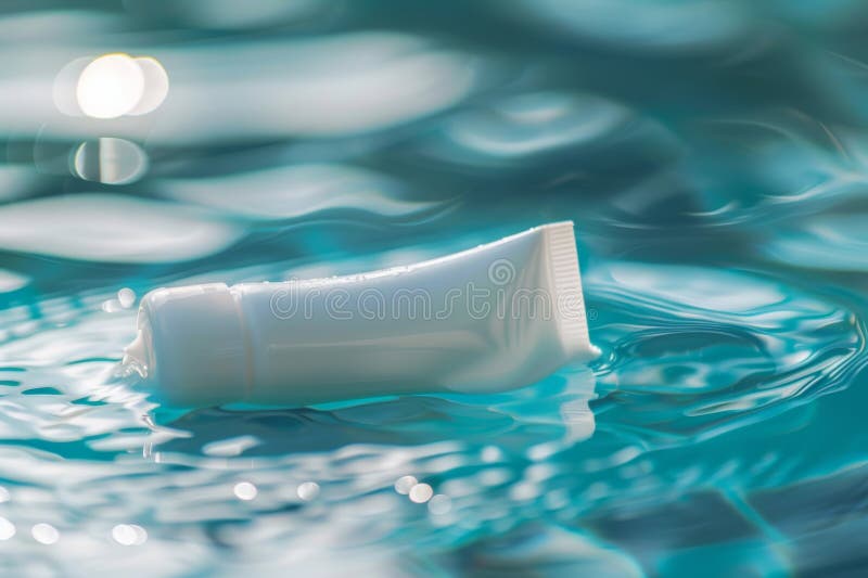 Toothpaste Tube Floating in Pool of Water Stock Image - Image of clean ...