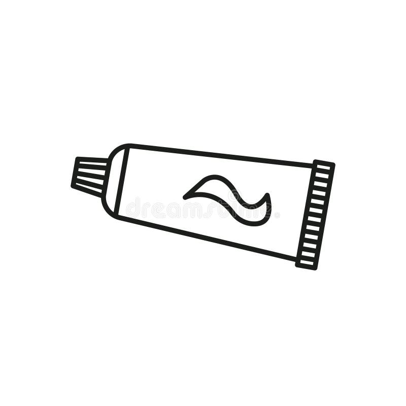 Toothpaste Tube Icon Flat Line Symbol Set Stock Illustration ...