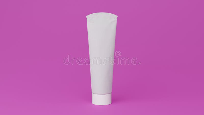 Single Toothpaste Mockup on Pink Background. 3D Rendering Stock ...