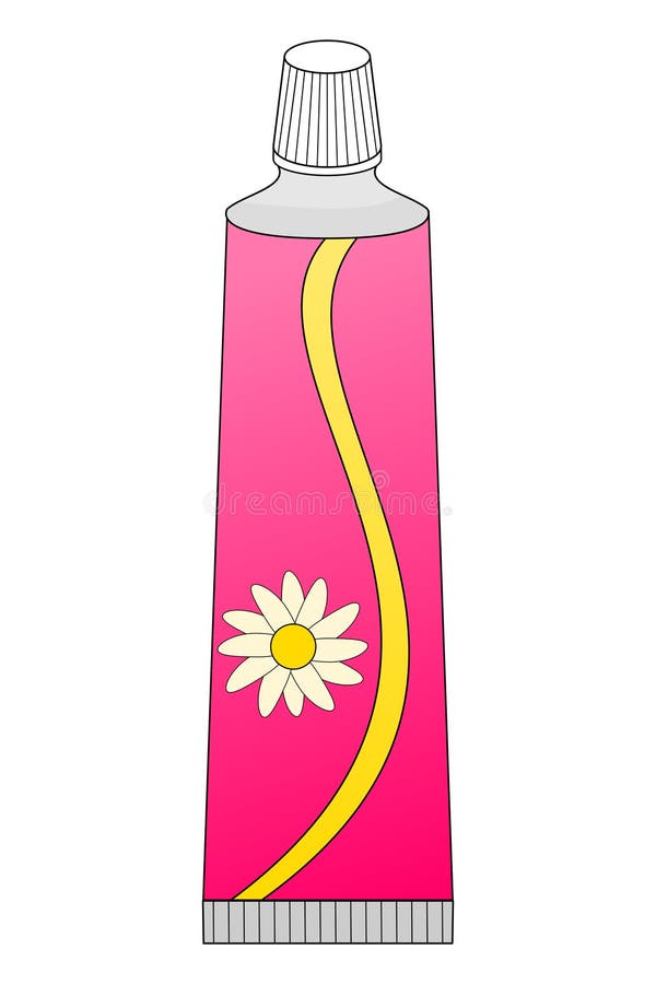 The Toothpaste in Tube with a Picture of a Flower Stock Illustration ...