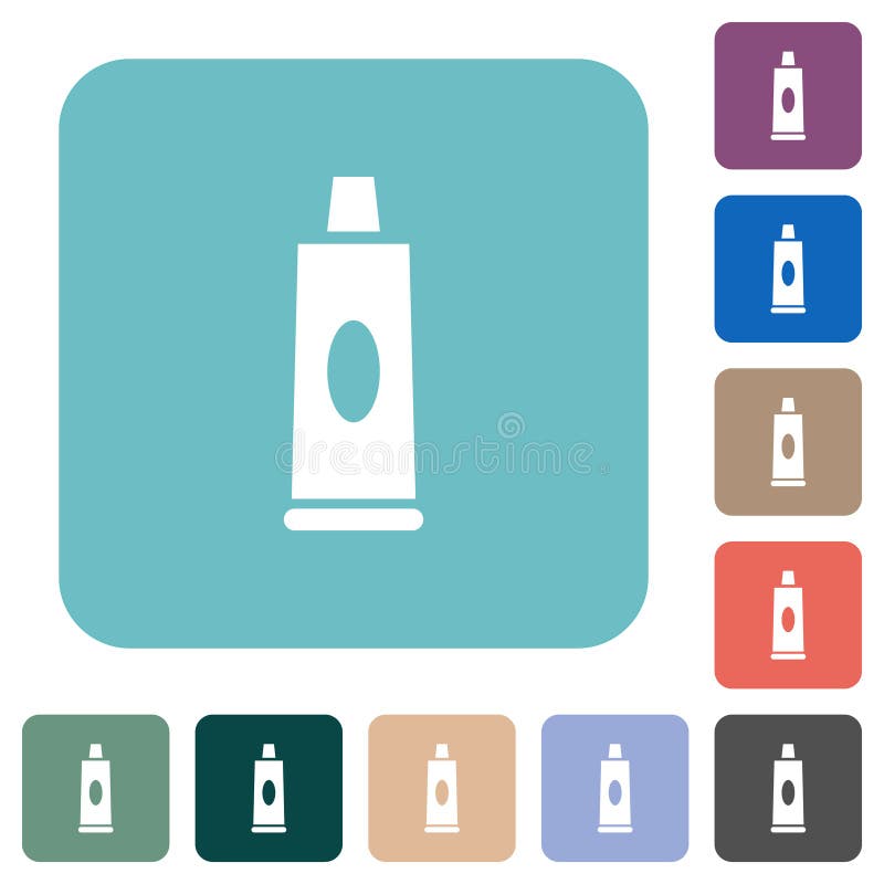 Toothpaste Tube Rounded Square Flat Icons Stock Vector - Illustration ...