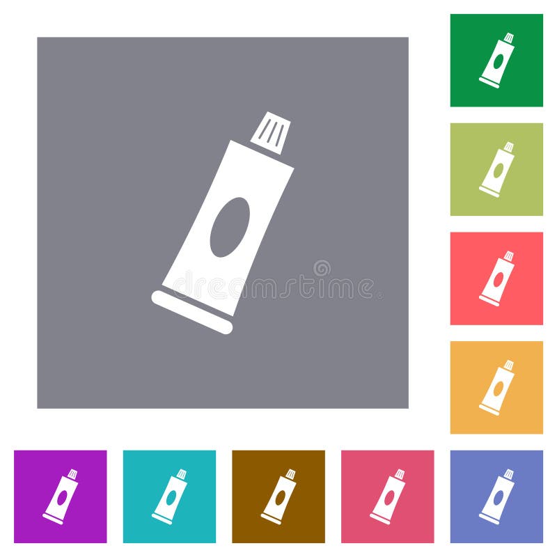 Toothpaste Tube Square Flat Icons Stock Vector - Illustration of simple ...