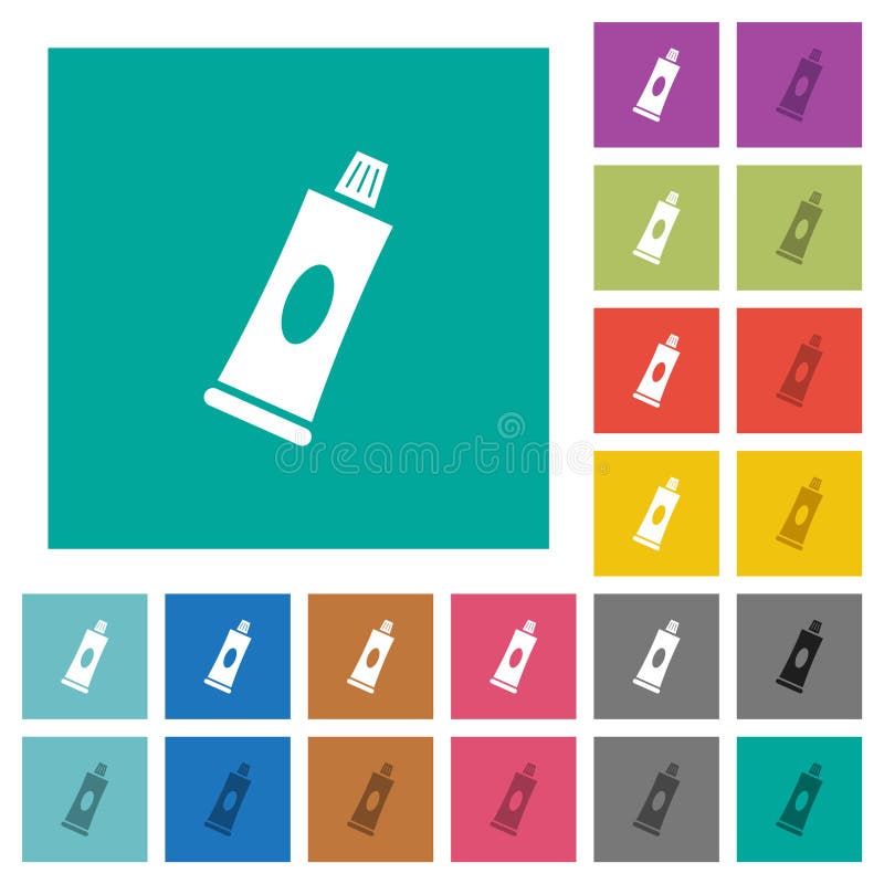 Toothpaste Tube Square Flat Multi Colored Icons Stock Vector ...